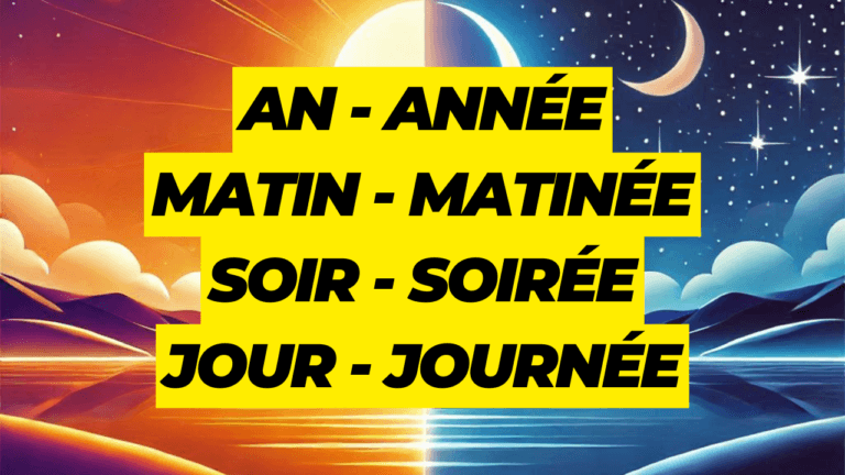 A DIFERENÇA ENTRE AN, ANNÉE, SOIR, SOIRÉE, MATIN, MATINÉE, JOUR ...